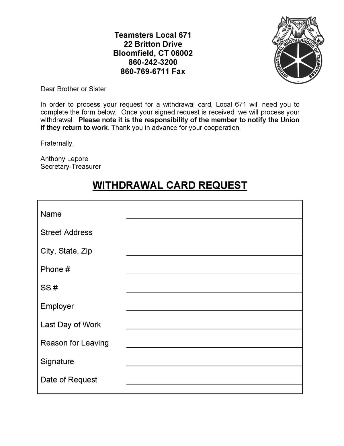 Teamsters 671 | Union Forms [OLD]